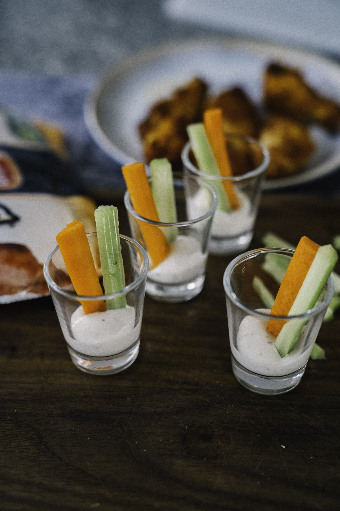 Easy Party Appetizer Idea: Chicken Wing Shot Glasses