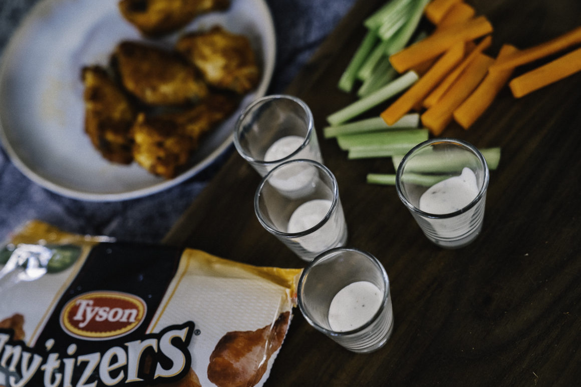 Easy Party Appetizer Idea: Chicken Wing Shot Glasses