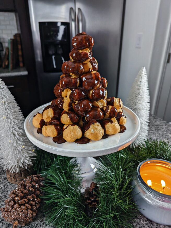 Easy No Bake Holiday Chocolate Croquembouche Recipe