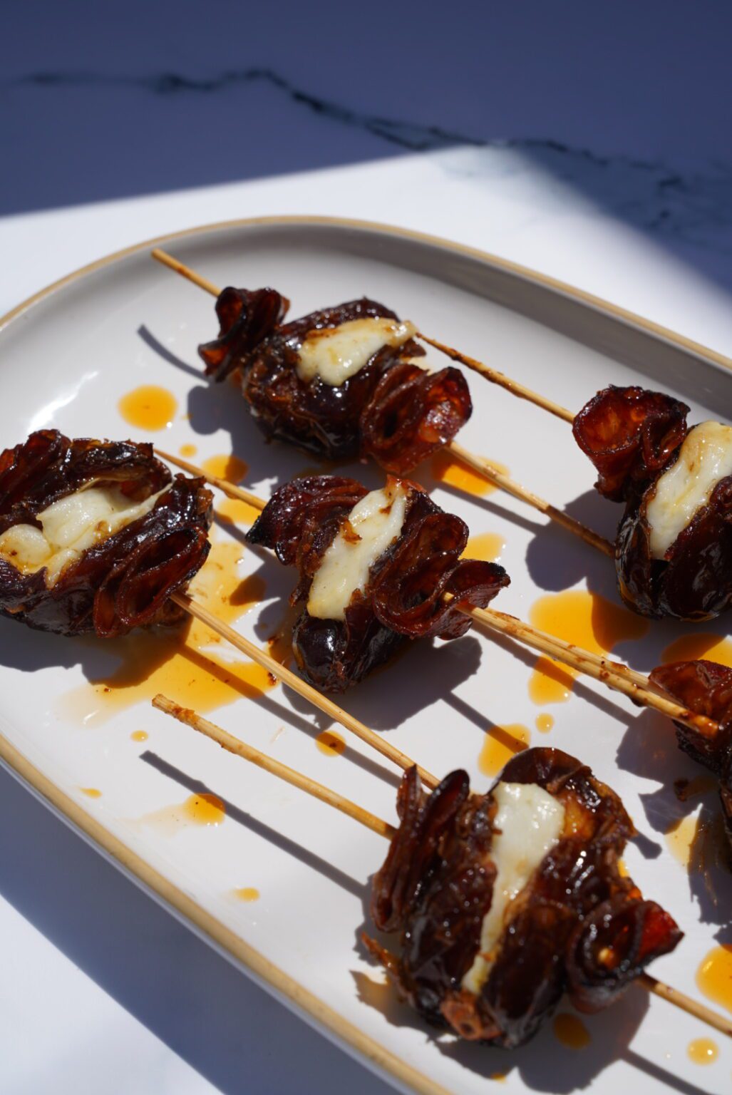 Cheese & Chorizo Stuffed Date Skewers Appetizer Recipe